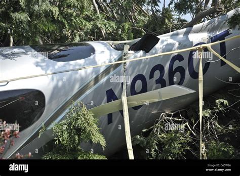 The Cirrus Single Engine Aircraft After It Made A Dramatic Crash