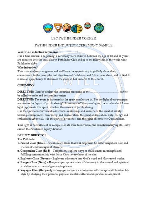 Induction Procedure Sample Pdf Seventh Day Adventist Church Disciple Christianity