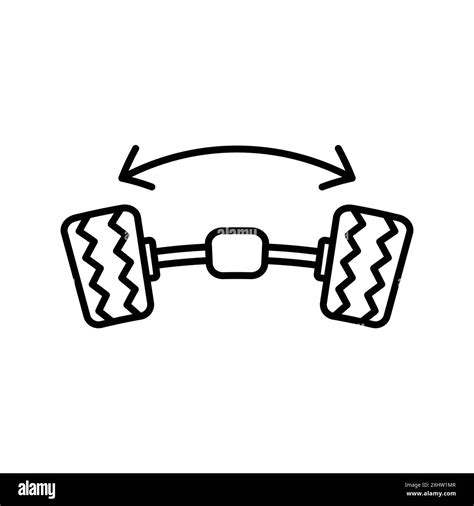 Wheel Alignment Icon Linear Logo Mark Set Collection In Black And White