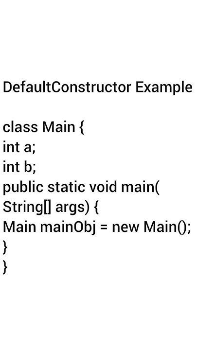 Default Constructor Java Programming Tech Iq Lab Shorts Java Javaprogramming