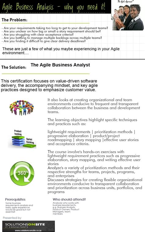 The Agile Business Analyst Solutions On Site