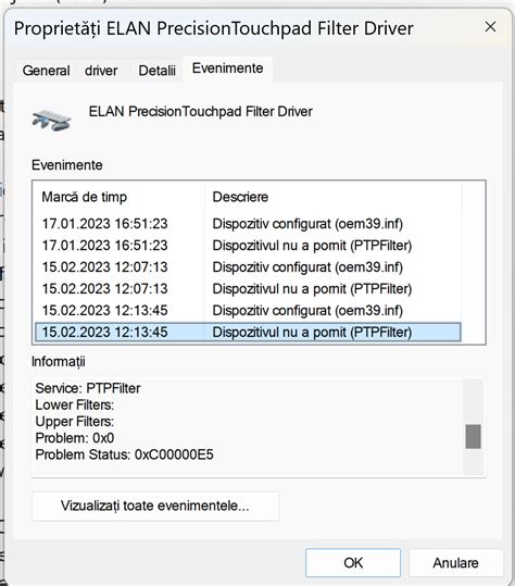 Touchpad Mouse Dont Work The Device Didn`t Startmouhid Is The Message From Elan12c Filter