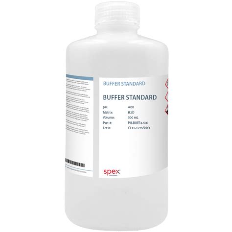 Ph 4 Certified Buffer Standard 4 Si Units In H2o 500 Ml Part Ph