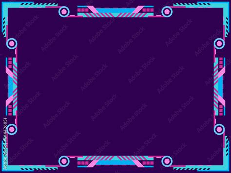 Cyberpunk Frame Linear Border In Futuristic Cyberpunk And Virtual