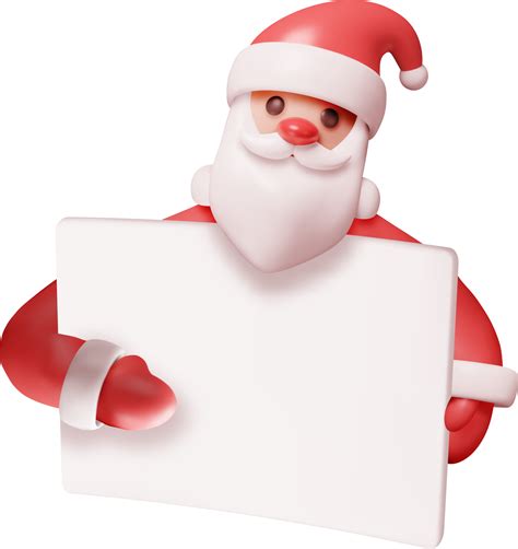 3d Funny Santa Claus Character Greetings Banner 35700122 Png