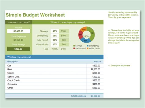 Excel Of Simple Fresh Green Budget Xlsx Wps Free Templates