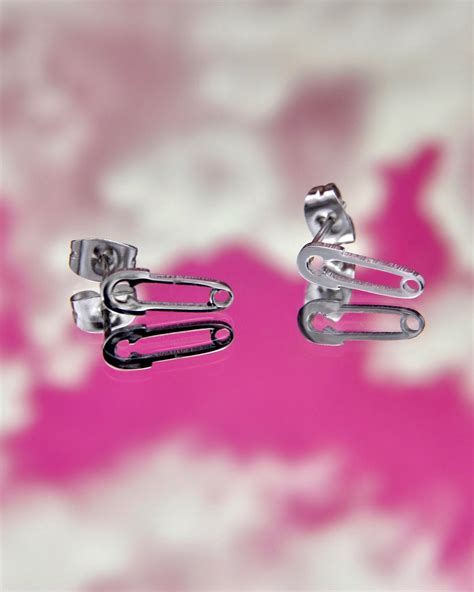 Safety Pin Stud Earrings Cyberspace Shop