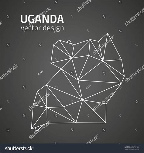 Uganda Vector Black Contour Map Stock Vector Royalty Free Shutterstock