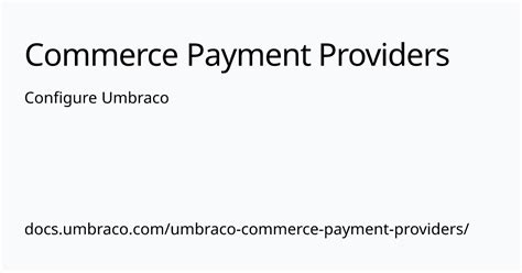 Configure Umbraco Umbraco Commerce Payment Providers