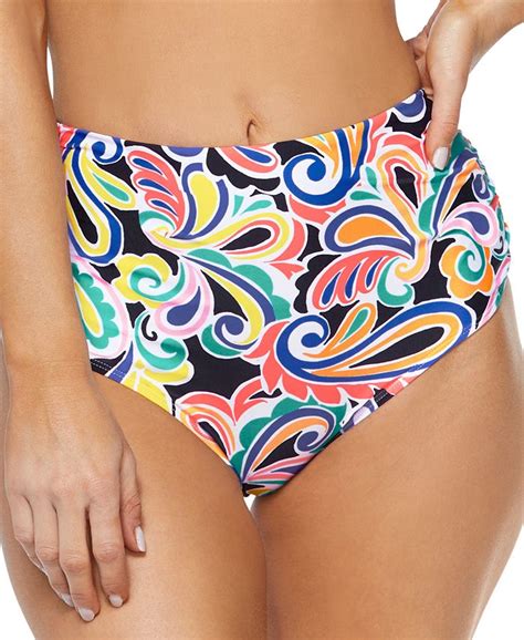 Island Escape Womens Cabana High Waist Bikini Bottoms Created For