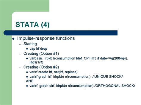 Macroeconometrics Lab 4 Vars And Vecms Roadmap L