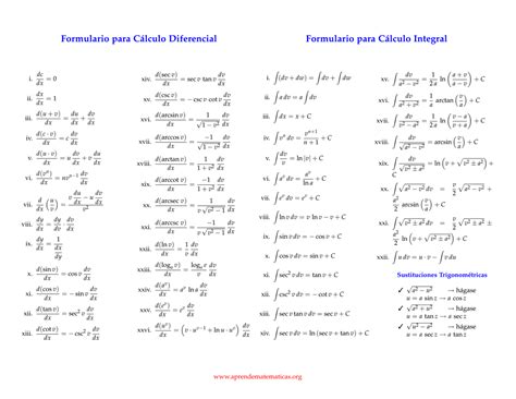Formulas De Calculo Diferencial Diferencial 2010 Vrogue Co