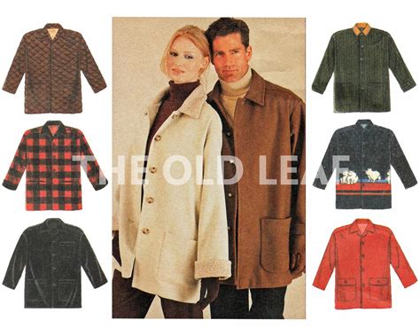 Sewing Pattern For Misses And Mens Barn Coat Mccalls 9020 Etsy Coat