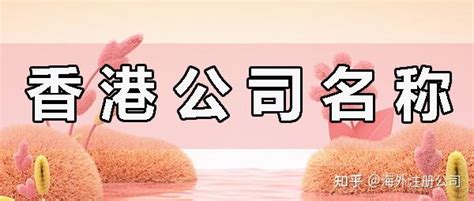 香港公司名称要求 知乎