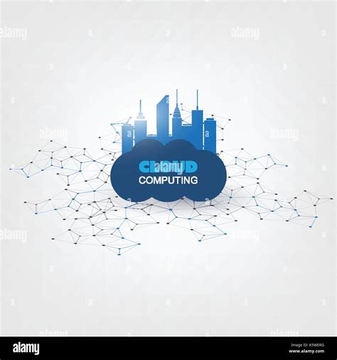 Cloud Computing Design Concept Digital Network Connections Technology Background Stock Vector
