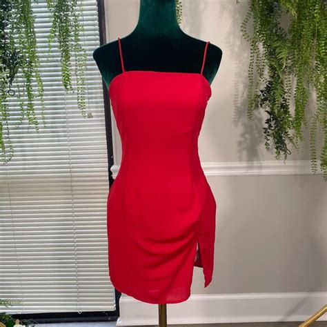 Superdown Dresses Superdown Syrus Slit Mini Dress In Cherry Poshmark