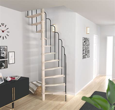 Spiral Staircase Saturne Sogem Wooden Step Metal Frame Home