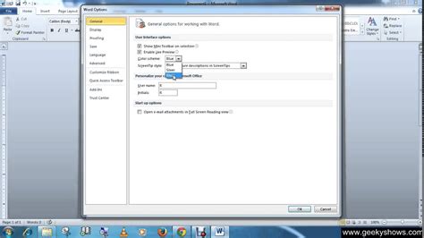 Microsoft Office Word 2010 Change Colour Of The Office Ribbon YouTube