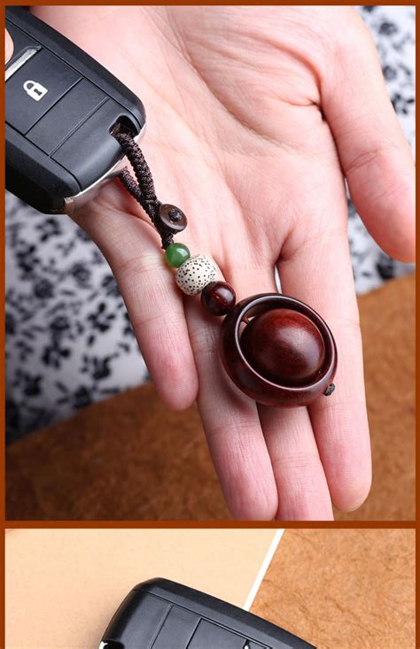 紫檀时来运转汽车钥匙扣高油红木招财钥匙链吊坠挂件 阿里巴巴