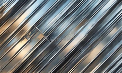 Close Up View Metal Surface With Diagonal Lines Creating Sense Movement And Texture Stock