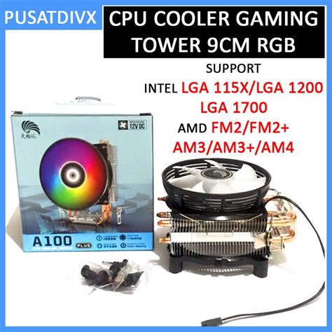 Jual Cpu Cooler Gaming Tower 9cm Rgb Hsf Processor Intel Amd Heatsink