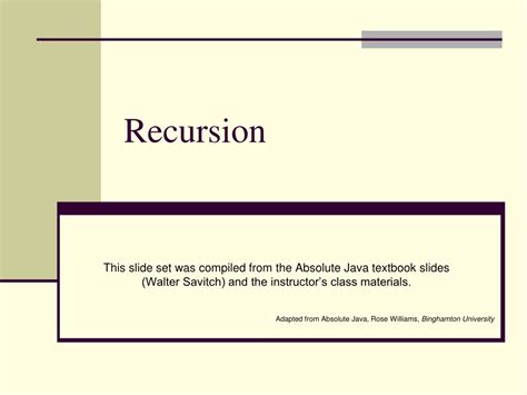 Ppt Recursion Powerpoint Presentation Free Download Id9619232