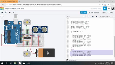 Tinkercad Ile Arduino Bölüm 67 Engelden Kaçan Robot Youtube
