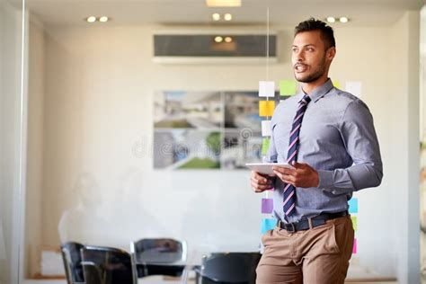 Architecture Presentation And Tablet With Man And Planning For Client