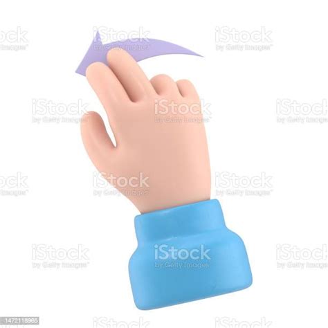 만화 제스처 아이콘 모형터치 스크린 제스처 라인 아이콘3d 그림 두 손 왼쪽으로 스 와이프 만화 캐릭터 손 흰색 배경에 3d