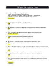 CSE 460 Unit 1 Module 1 Quiz Docx CSE 460 Unit 1 Module 1 Quiz 1