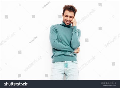 Portrait Handsome Smiling Model Sexy Stylish Stock Photo Shutterstock