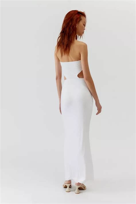 Afrm Livia Knit Cutout Strapless Maxi Dress Urban Outfitters Canada