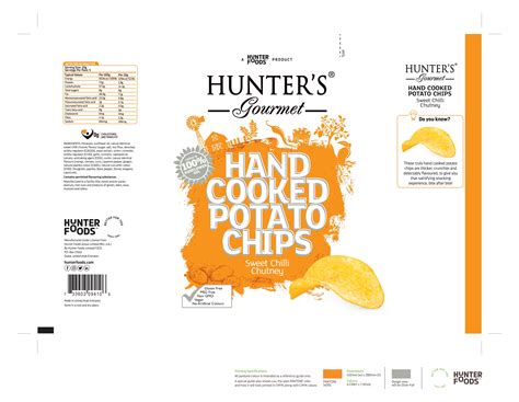 Hunters Gourmet Hand Cooked Potato Chips Sweet Chilli Chutney