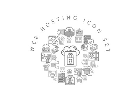 premium vector web hosting icon set design