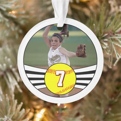 Fastpitch Softball Custom Player Number And Photo Ornament Zazzle