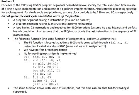 Solved Problem For Each Of The Following Risc V Program Chegg