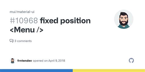 Fixed Position Issue Mui Material Ui GitHub