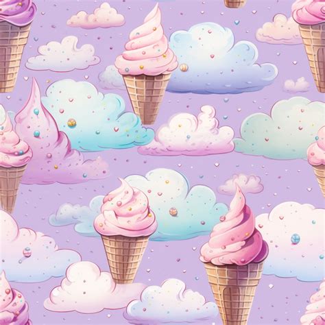 Whimsical Soft Serve Delights Seamless Pattern Design For Download