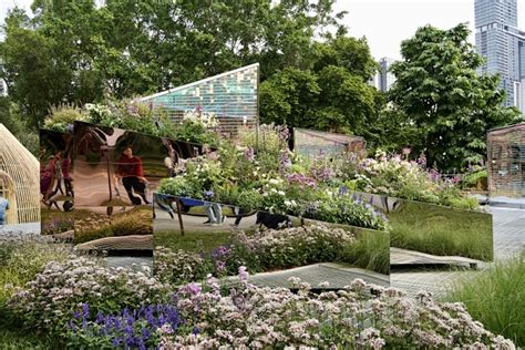 PLUG IN GARDEN铺拉格 花园 现代 花展 艺术装置 簕杜鹃花展 深圳花展 几何形态 七彩罗湖 亚克力 不锈钢 可移动 自由组合