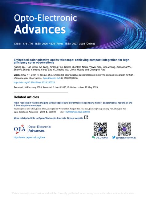 Pdf Embedded Solar Adaptive Optics Telescope Achieving Compact Integration For High