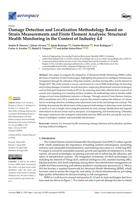 PDF Damage Detection And Localization Methodology Based On Strain Measurements And Finite