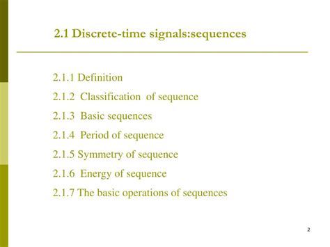 Ppt Chapter 2 Discrete Time Signals And Systems Powerpoint