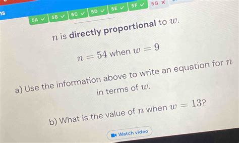 Solved 5F 5Goverline X Is 5A 5B 5C 5D 5E N Is Directly Proportional To