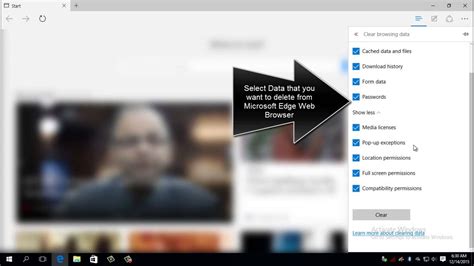 How To Clear All Browsing Data In Microsoft Edge Web Browser Youtube