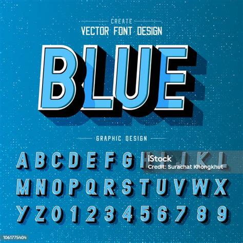 Vektor Font Dan Alfabet Desain Huruf Tebal Dan Teks Grafik Bayangan Di