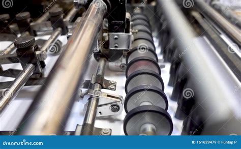 Machines In The Printing House Paper Folding Machine Rollers Conveyor Belt Stock Video Video