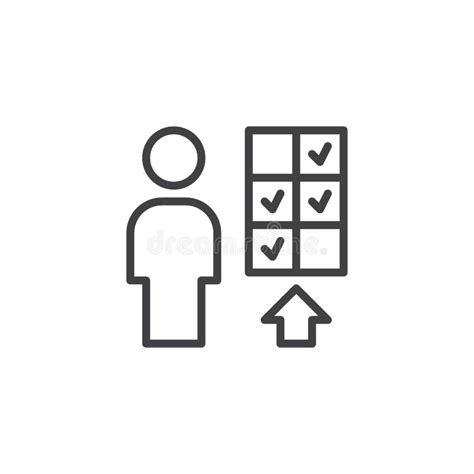 Employee Work Status Outline Icon Stock Vector Illustration Of Status Outline 128674453