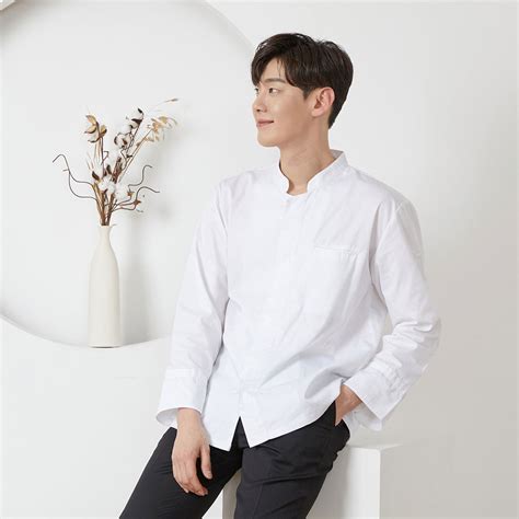 Ot180 1 긴팔 고급 얇은 고밀도60수 조리복 화이트 백색 요리 한식 중식 제과제빵 1675065981 티마스터