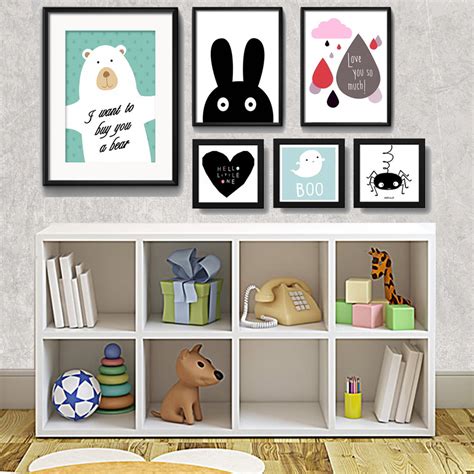 6 Quadros Wall Kids Decoração Infantil Moldura e Vidro no Elo7 Red Rose Shop 78C8EC