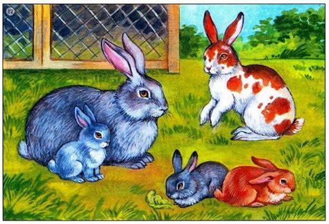 zajace | Farm cartoon, Animal paintings, Baby animals